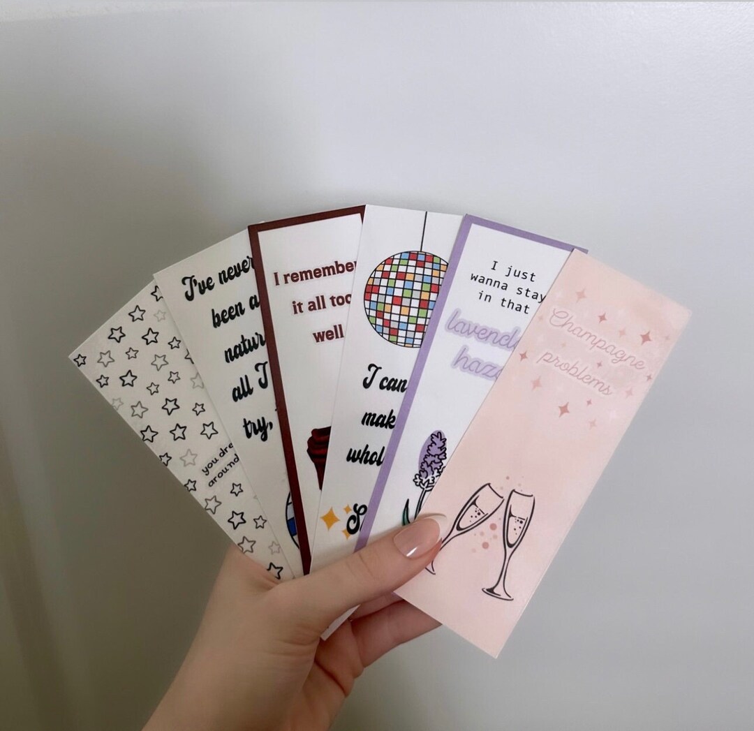 Taylor Swift Laminated Lyric Bookmarks - Etsy