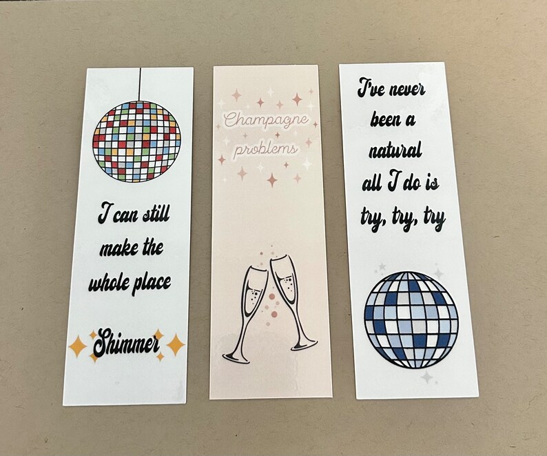 Taylor Swift Laminated Lyric Bookmarks - Etsy