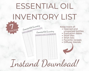 Dōterra Essential Oil Inventory Checklist, Printable Sheet, Digital ...