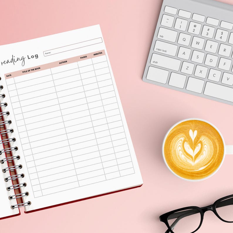 Minimalist Reading Log: Printable PDF + Editable Canva Template - Etsy
