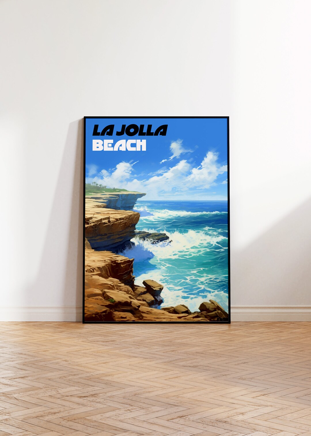La Jolla Beach Poster, Cliffs Travel Poster, California Wall Art ...