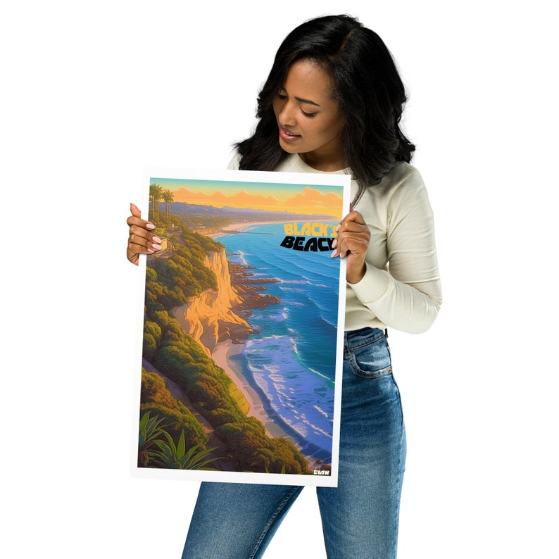 Blacks Beach Poster Cliffs Travel Poster Torrey Pines Bluffs Wall