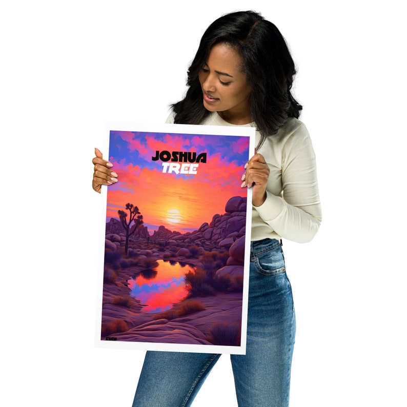 Joshua Tree Poster, Travel Poster, Desert Rocks Wall Art, Digital ...