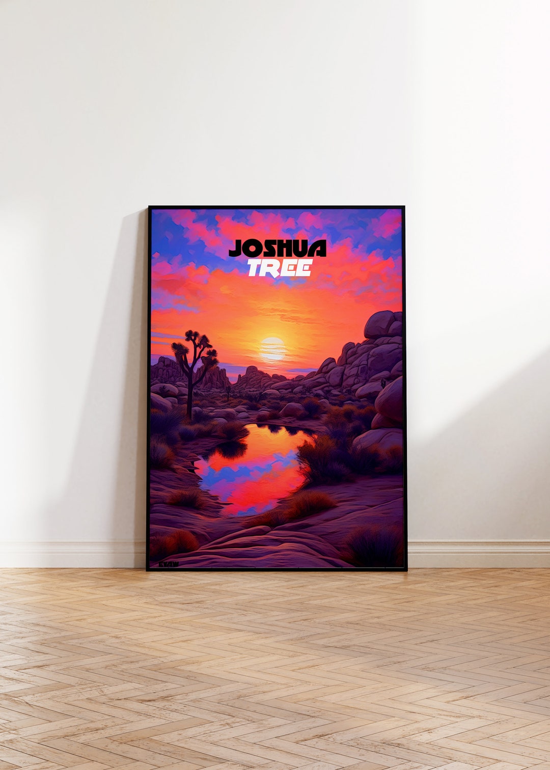 Joshua Tree Poster, Travel Poster, Desert Rocks Wall Art, Digital ...