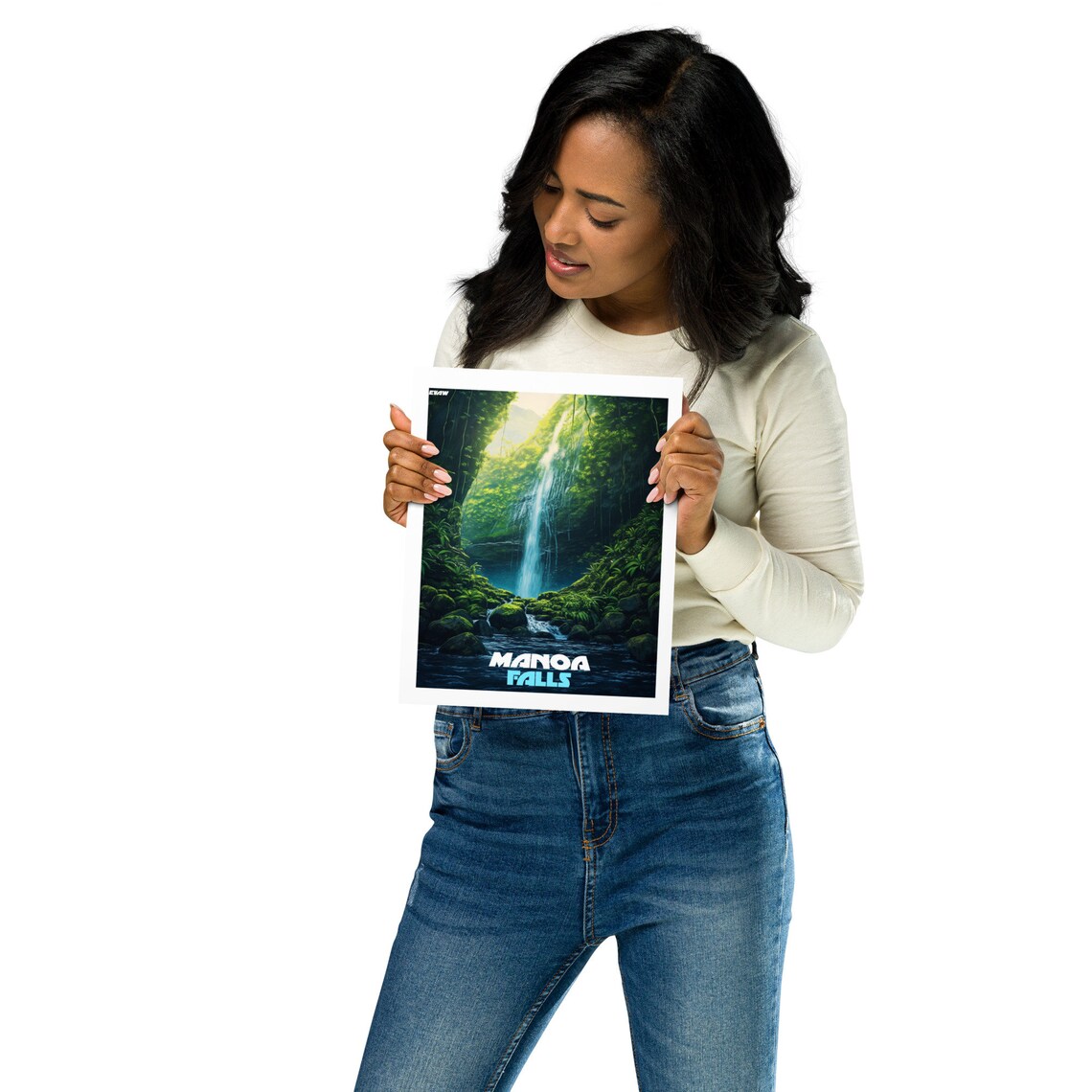 Manoa Falls Poster, Oahu Travel Poster, Honolulu Wall Art, Lush ...