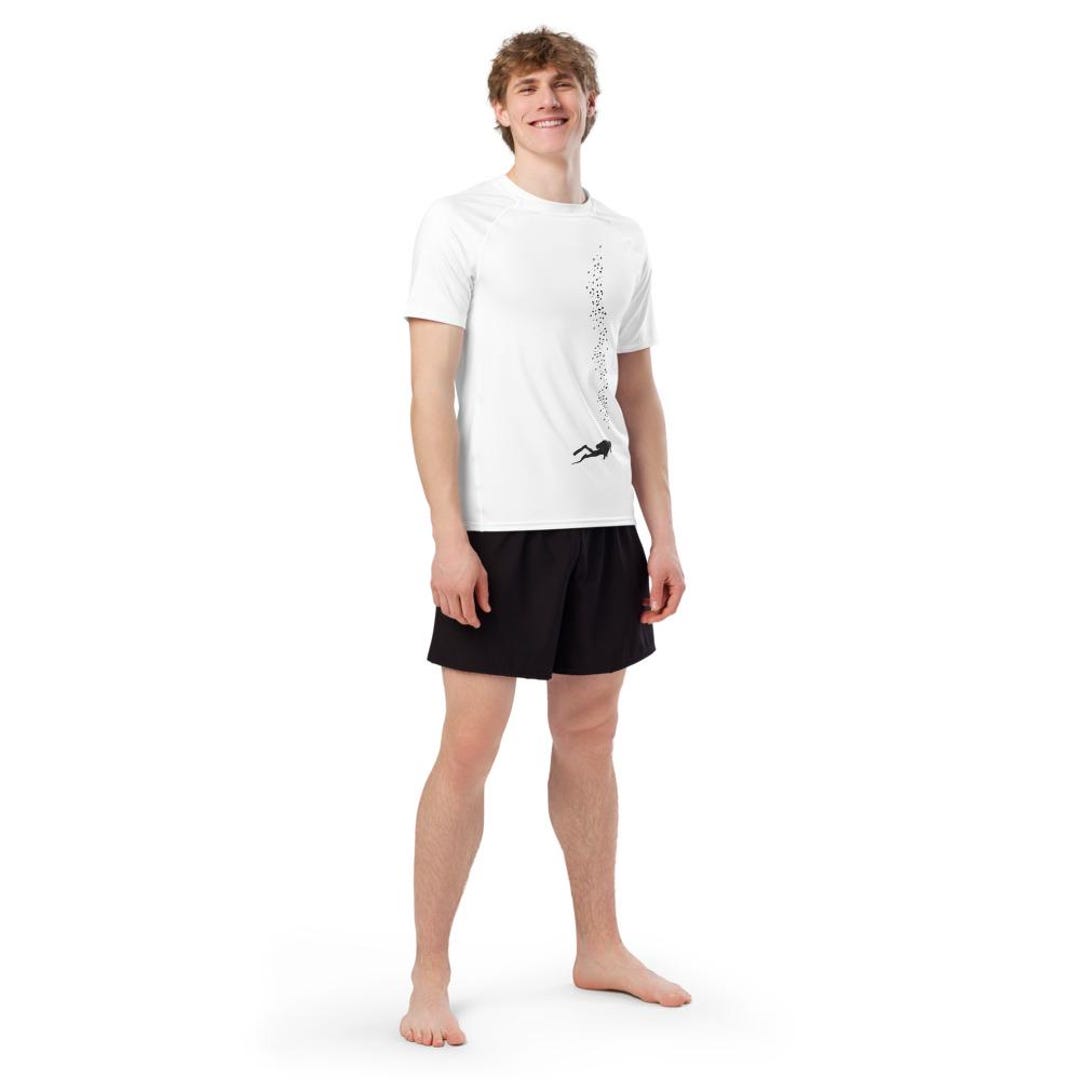 Scuba Diver Recycled Rash Guard | Underwater Bubbles UPF 50+ - Etsy