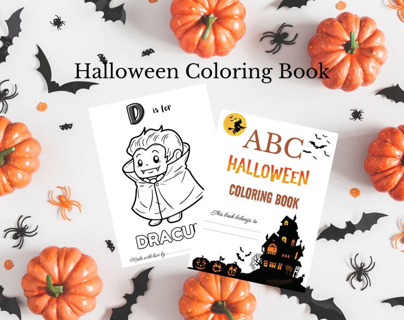 Halloween ABC Coloring Book Printable Kids Activity Alphabet Coloring ...