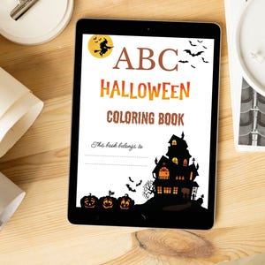 Halloween ABC Coloring Book Printable Kids Activity Alphabet Coloring ...