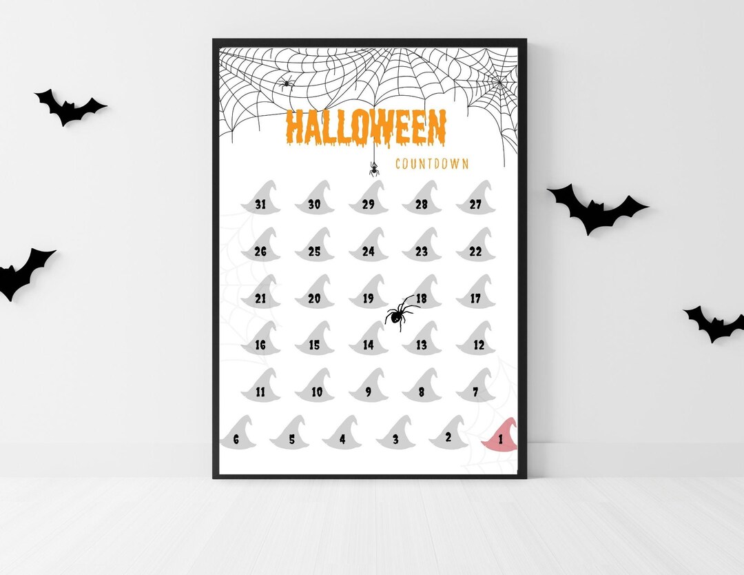 Spooky Halloween Countdown Printable for Kids Days Until Halloween ...
