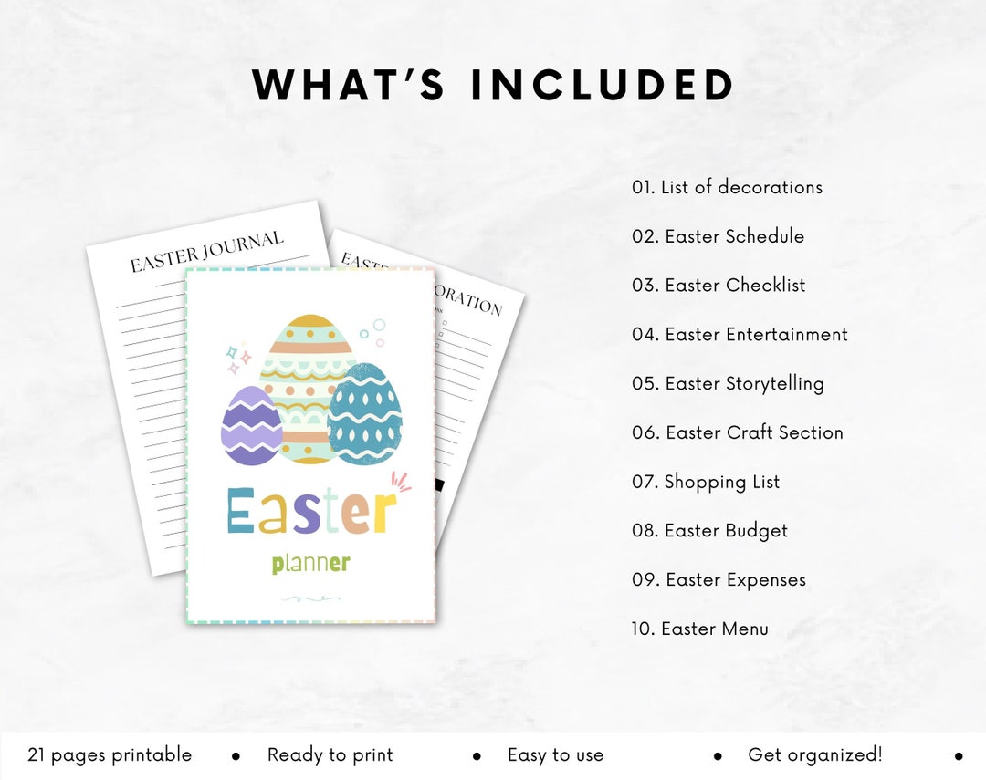 Easter Planner, Printable, Checklist, Crafts, Organizer, - Etsy