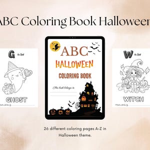 Halloween ABC Coloring Book Printable Kids Activity Alphabet Coloring ...