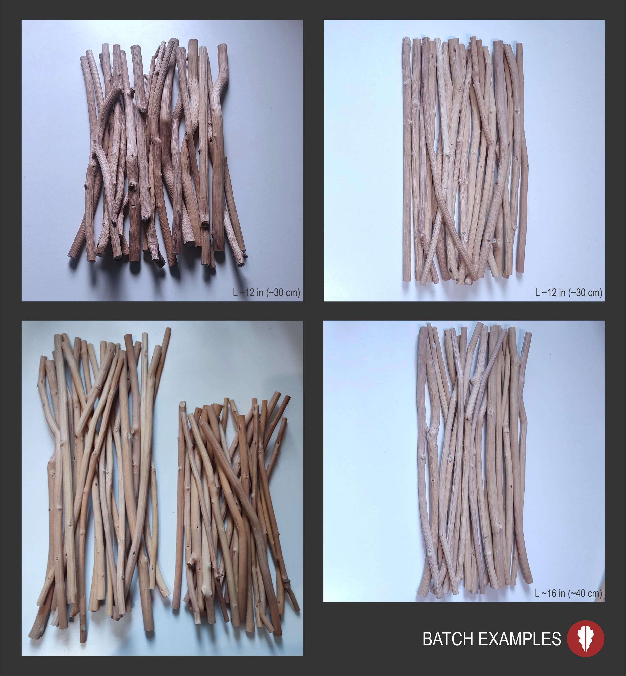 Oak Branches - Peeled and Dried. Oak Twigs With It's Unique Texture. 20 ...
