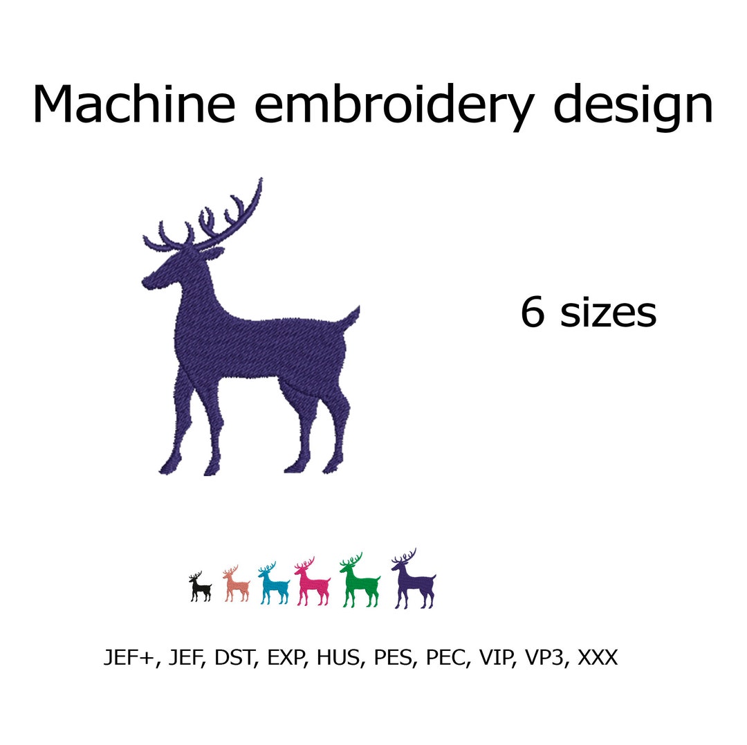 Machine Embroidery Designs Deer Digital File 6 Sizes - Etsy