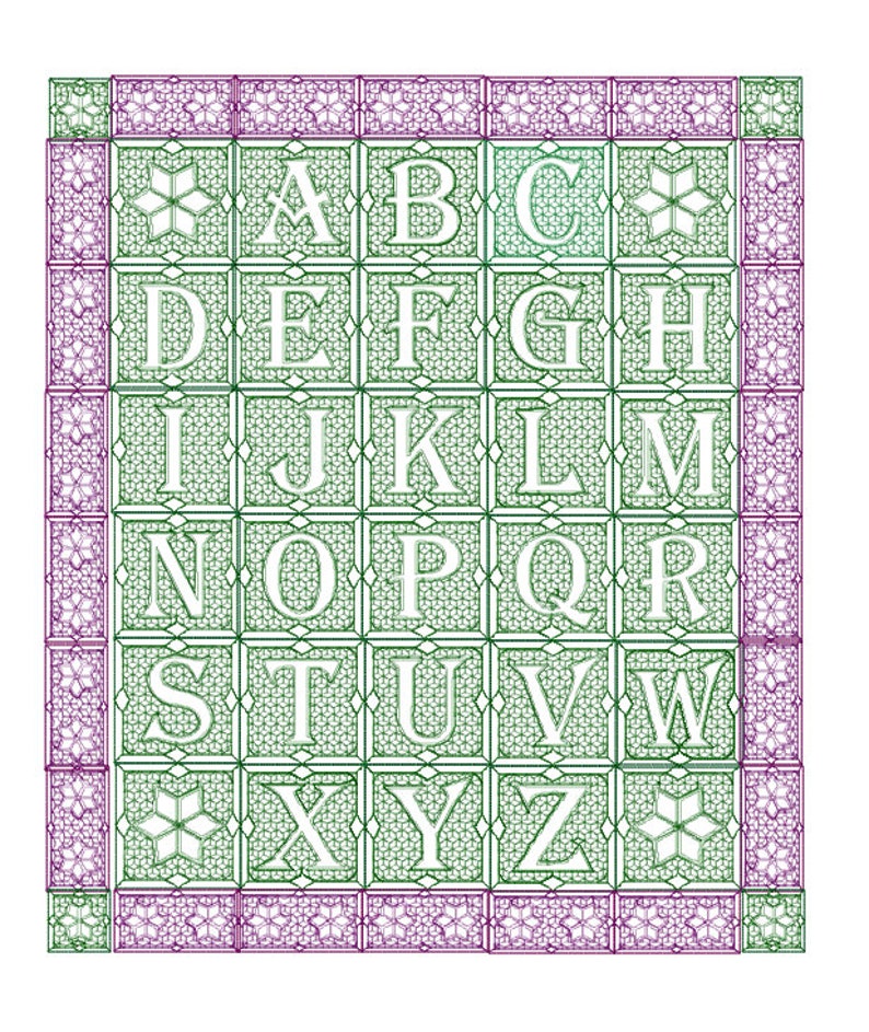 Quilt Block Alphabet Embroidery Design Trapunto Machine Embroidery ...