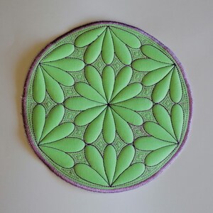 Mug Rug in the Hoop Embroidery Design ITH Coasters Quilting Flower ...