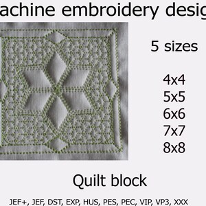 Quilt Block Machine Embroidery Design Trapunto Embroidery Files 5 Sizes ...