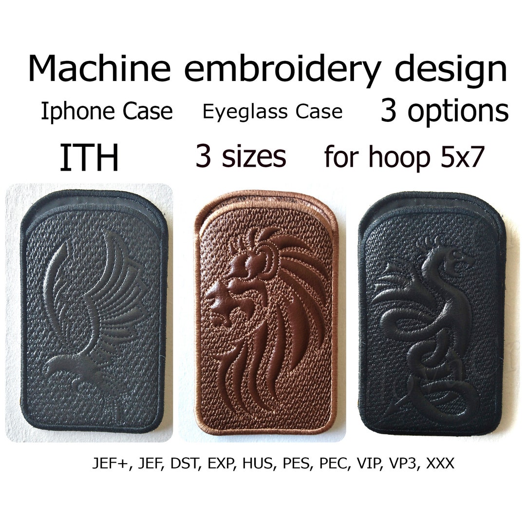 Phone Case in the Hoop Embroidery Design Eyeglass Case Set Eagle Lion ...