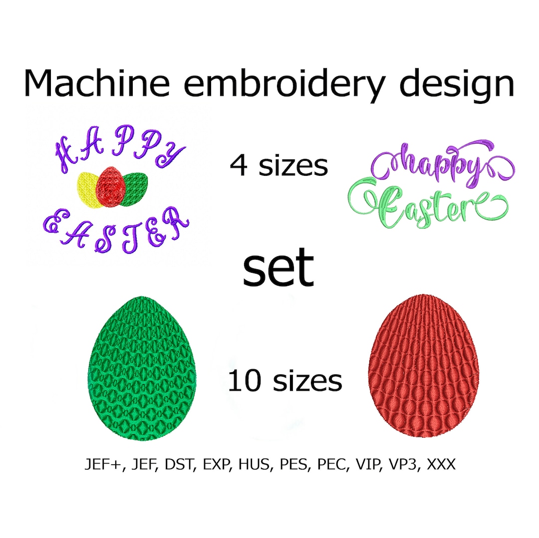 Happy Easter Machine Embroidery Designs Easter Egg Embroidery File - Etsy