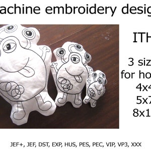 ITH Monster Machine Embroidery Design: Soft Toy Coloring Project (4x4 ...