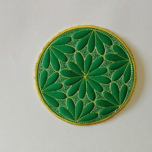 Mug Rug in the Hoop Embroidery Design ITH Coasters Quilting Flower ...