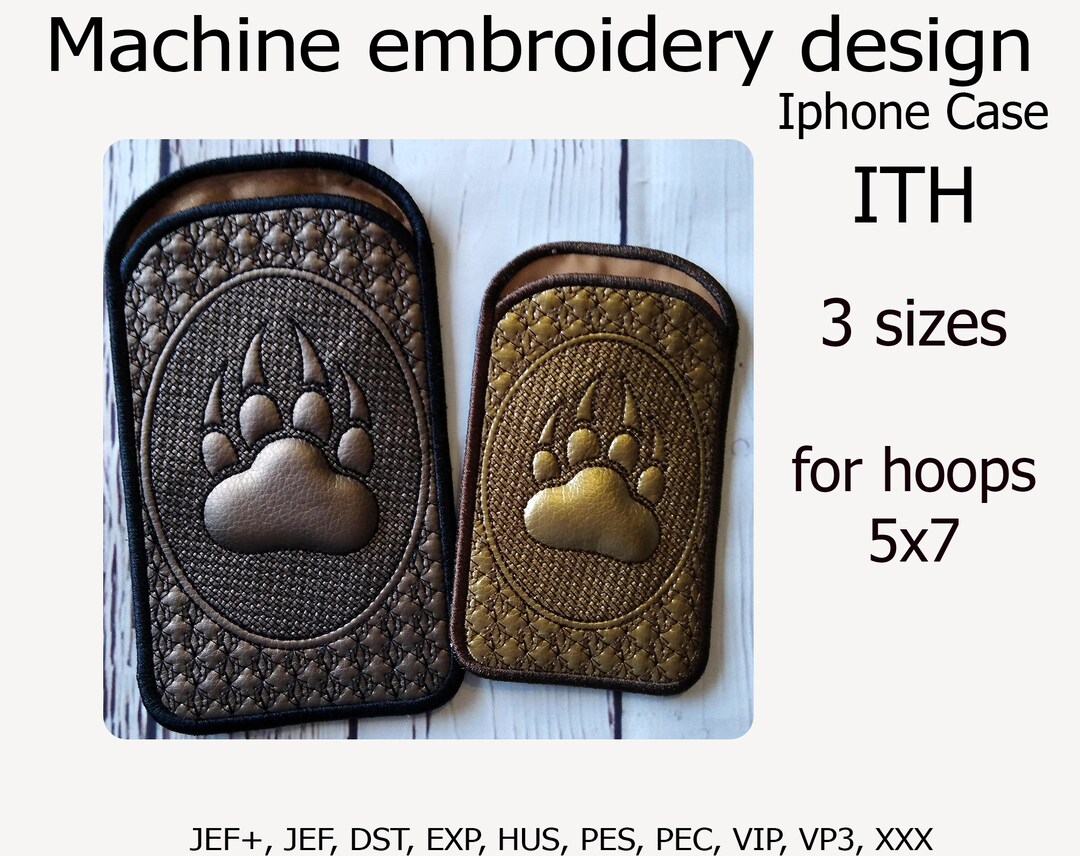 Phone Case in the Hoop Paw Embroidery Design Eyeglass Case Embroidery ...