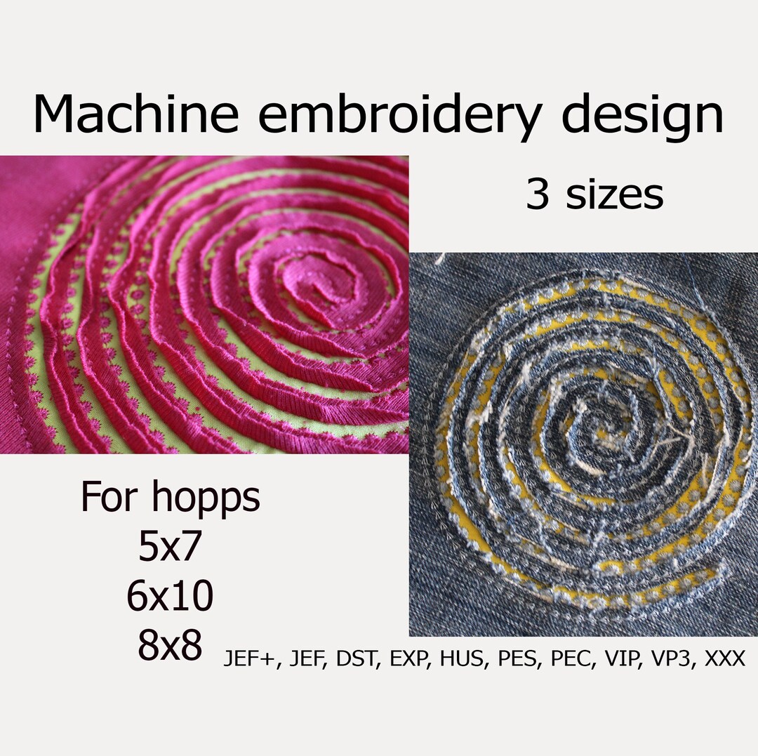 Machine Embroidery Design Spiral Embroidery Pattern Application Cutwork ...