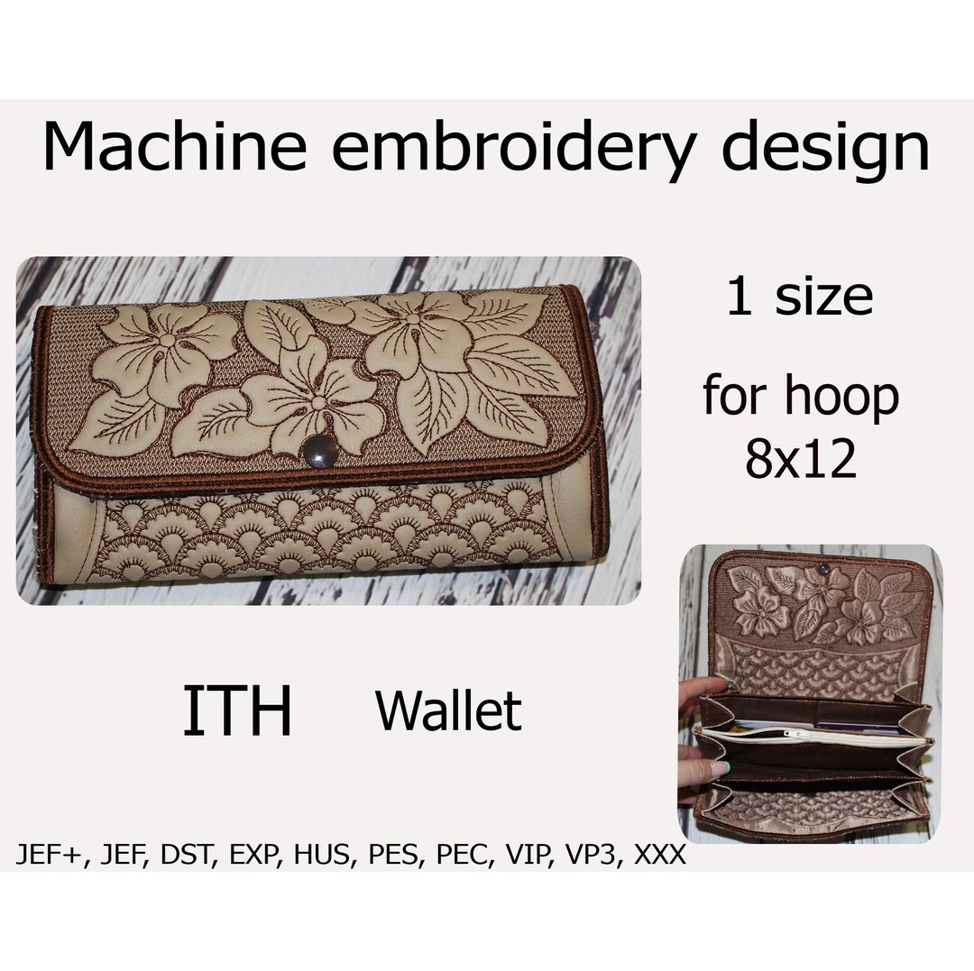 Wallet in the Hoop Flower Embroidery Design ITH Purse, Phone Case ...