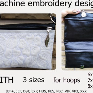 ITH Zip Bag Flowers Embroidery Design in the Hoop Phone Case ITH ...