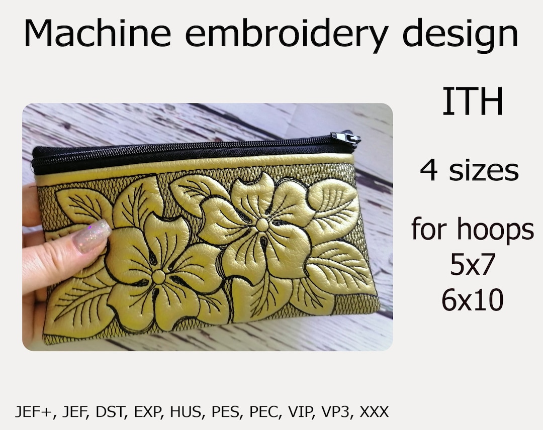 ITH Zipper Bag Flowers Embroidery Designs in the Hoop Phone Case ITH ...