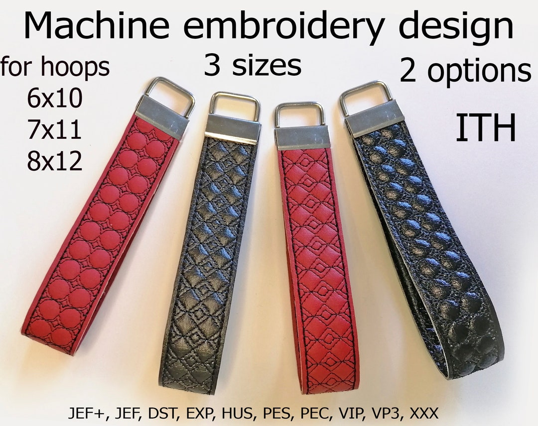 Wristlet Machine Embroidery Design in the Hoop Wrist Straps ITH Key Fob ...