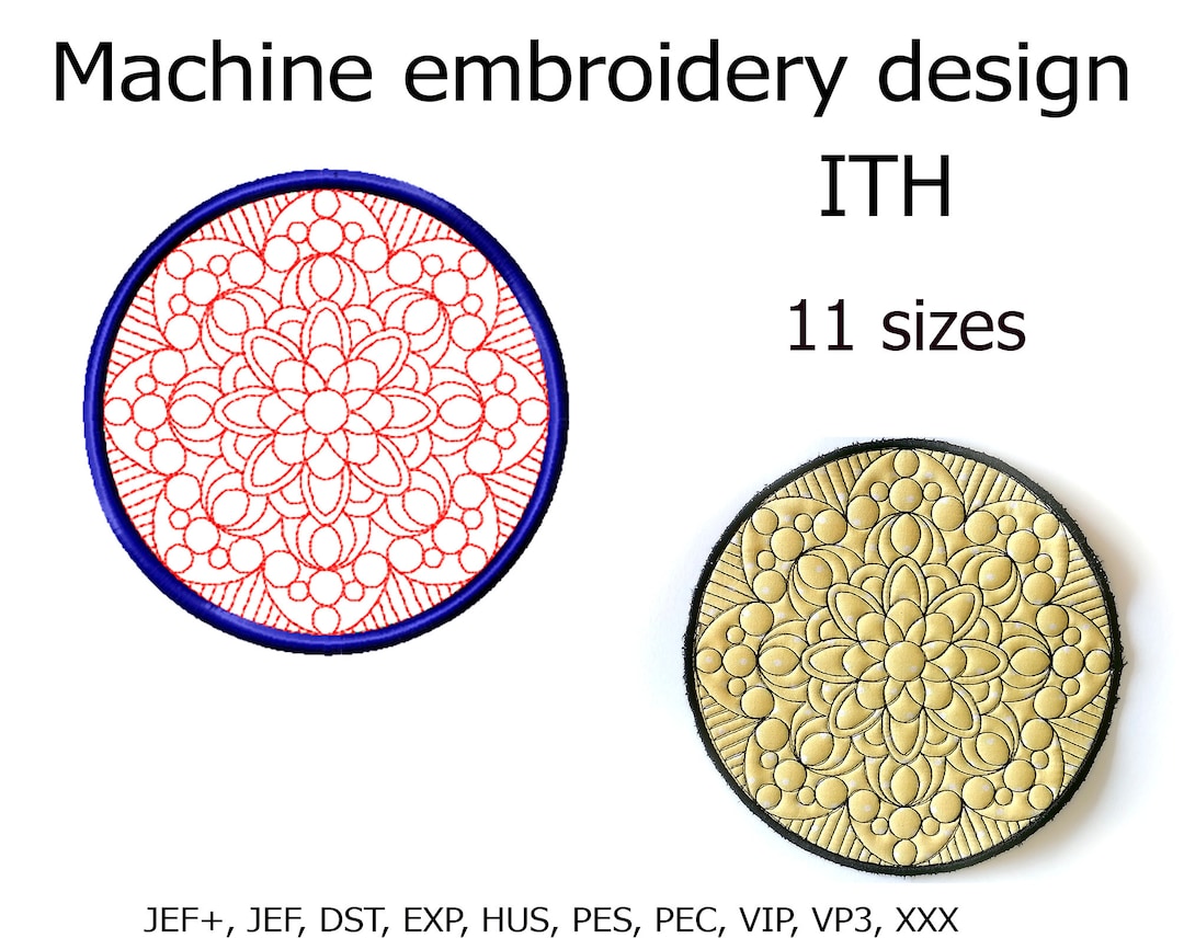 In the Hoop Candle Mat ITH Coasters Embroidery Design Mug Rug Pot ...