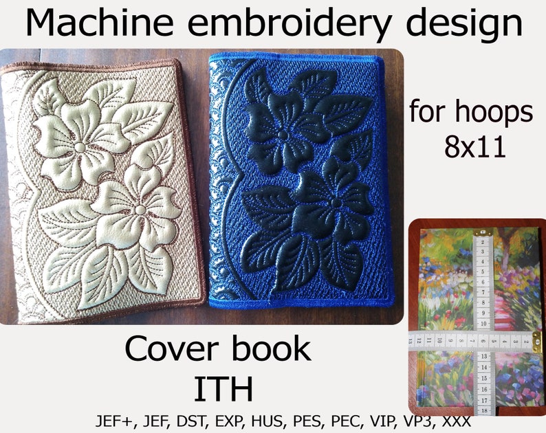 In the Hoop Cover for Book Flowers Machine Embroidery Design ITH ...