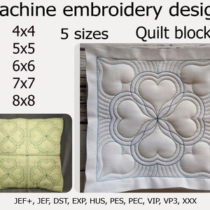 Embroidery Design Quilt Block Trapunto Machine Embroidery Files 5 Sizes ...