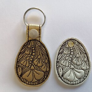 In the Hoop Key Fob Girl and Flowers Embroidery Design ITH Projects for ...