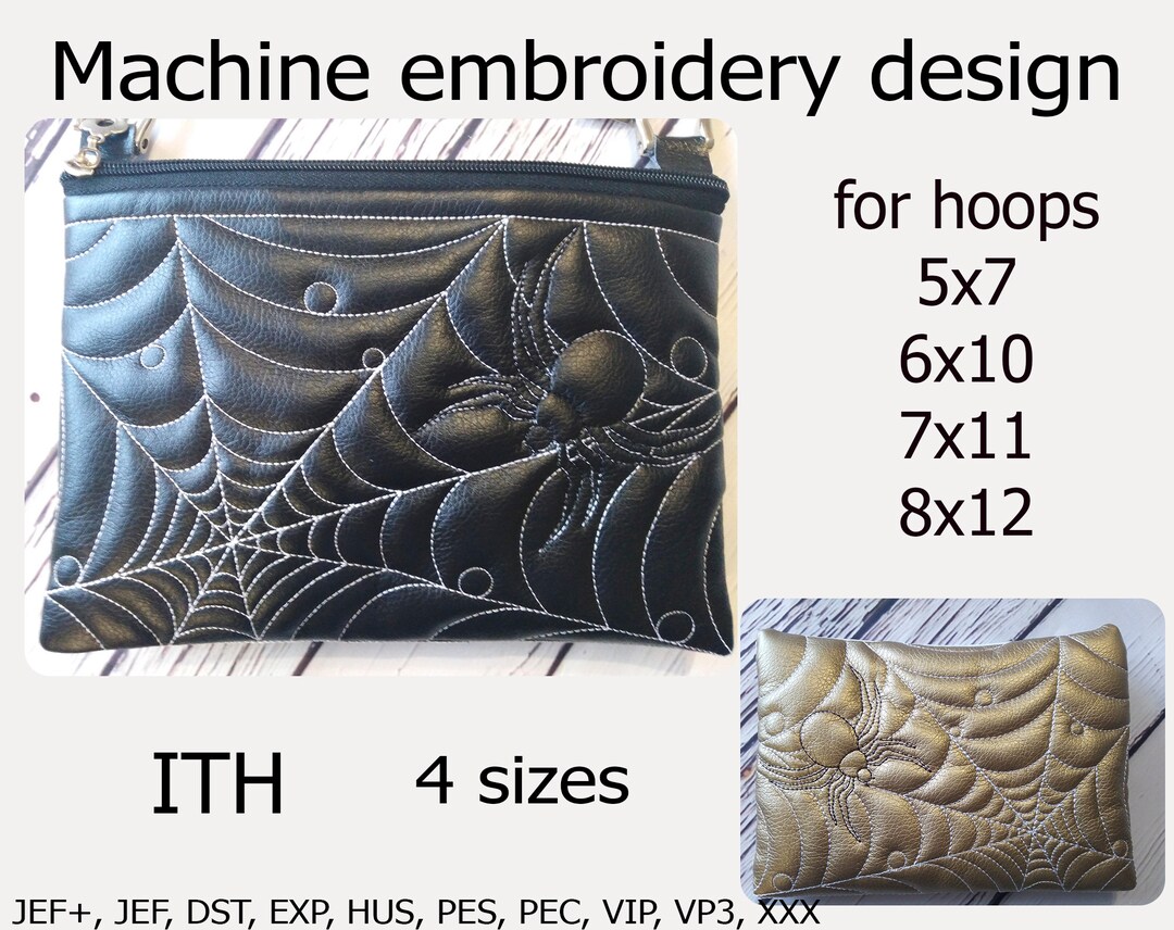 ITH Zipper Bag Spider Embroidery Design in the Hoop Phone Case ITH ...