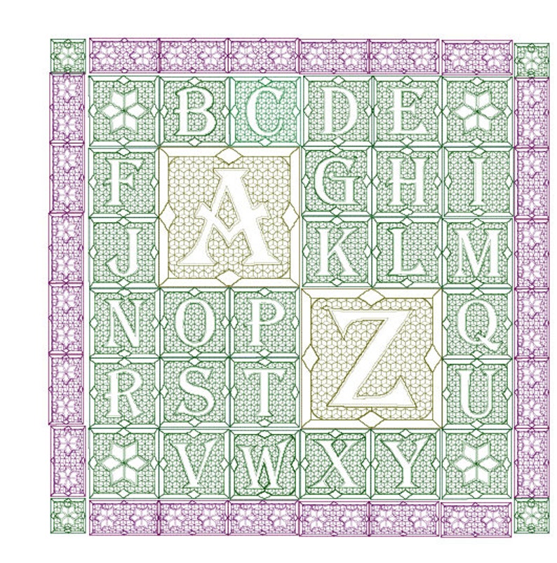 Quilt Block Alphabet Embroidery Design Trapunto Machine Embroidery ...
