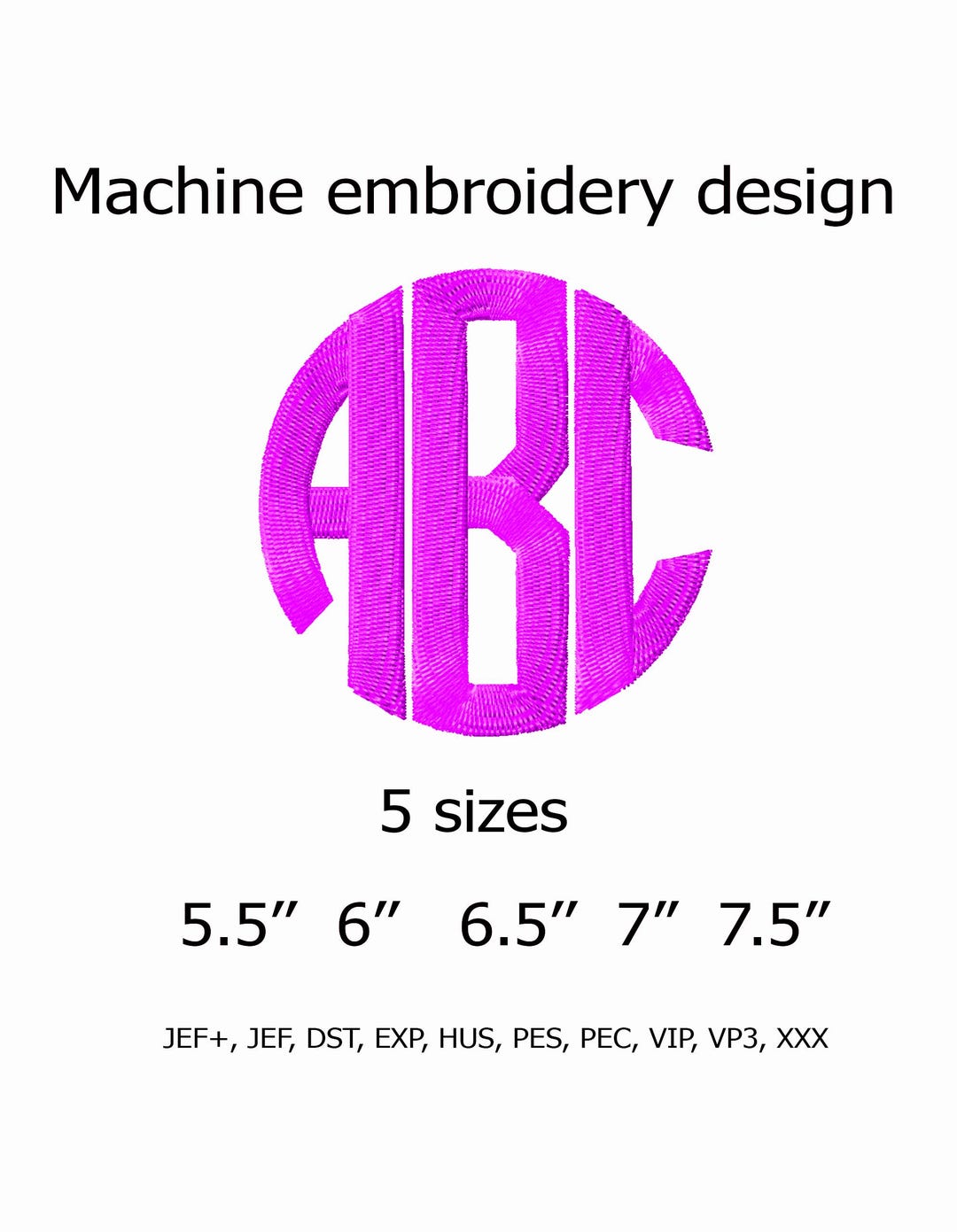 Embroidery Designs Circle Monogram Embroidery File for Hoops 6x10 7x12 ...