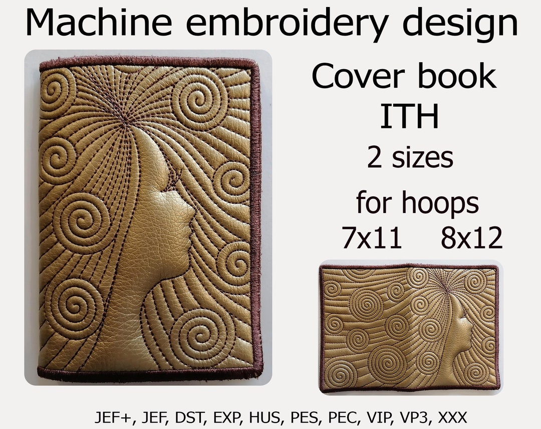 In the Hoop Cover for Book Girl Machine Embroidery Design ITH Project ...