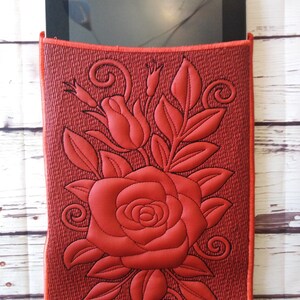 In the Hoop Tablet Case Rose Machine Embroidery Design Cell Phone Cover ...