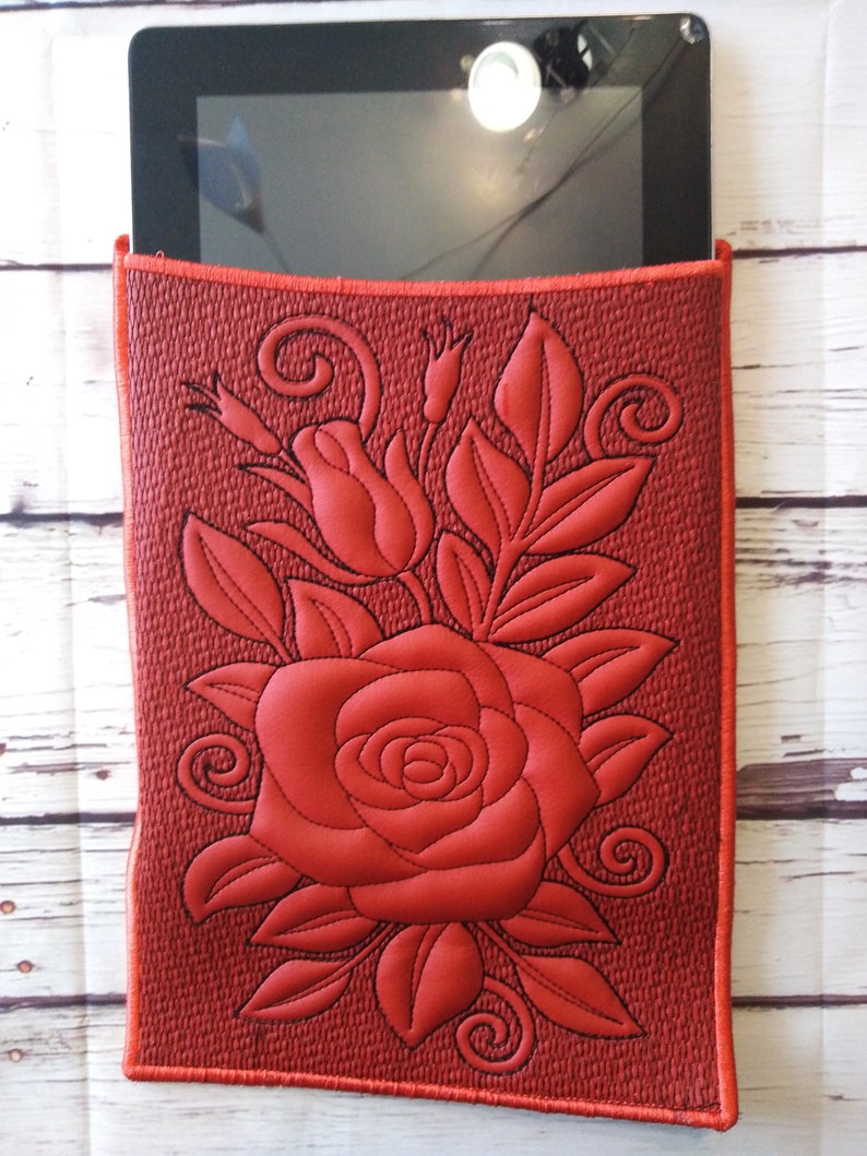 In the Hoop Tablet Case Rose Machine Embroidery Design Cell - Etsy