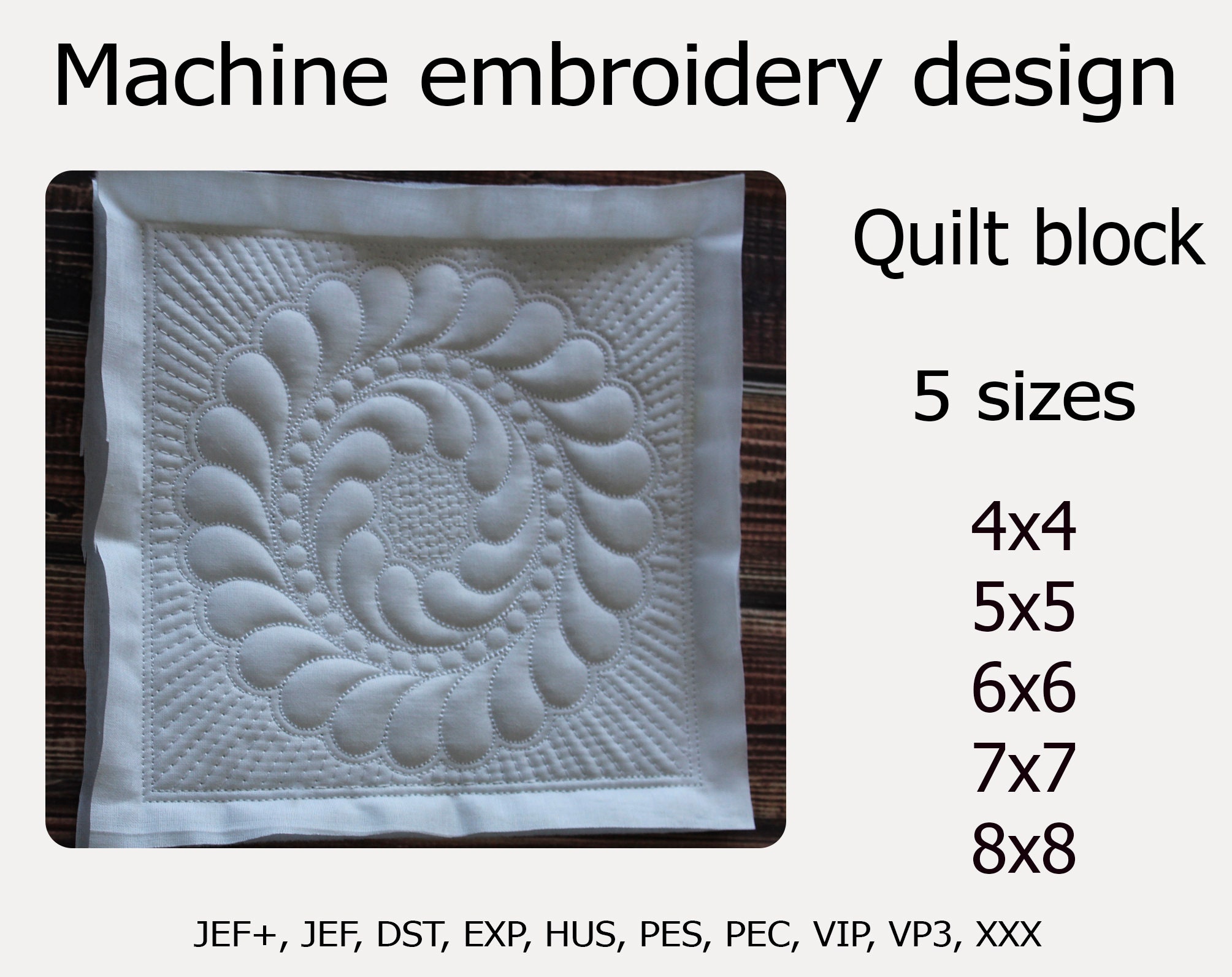 Embroidery Designs Quilt Block Trapunto Embroidery Files 5 - Etsy Australia