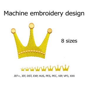 Crown Machine Embroidery Designs File 8 Sizes - Etsy