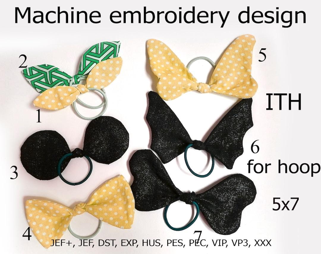 ITH Bow Embroidery Design in the Hoop Hair Bows Embroidery Projecst for ...