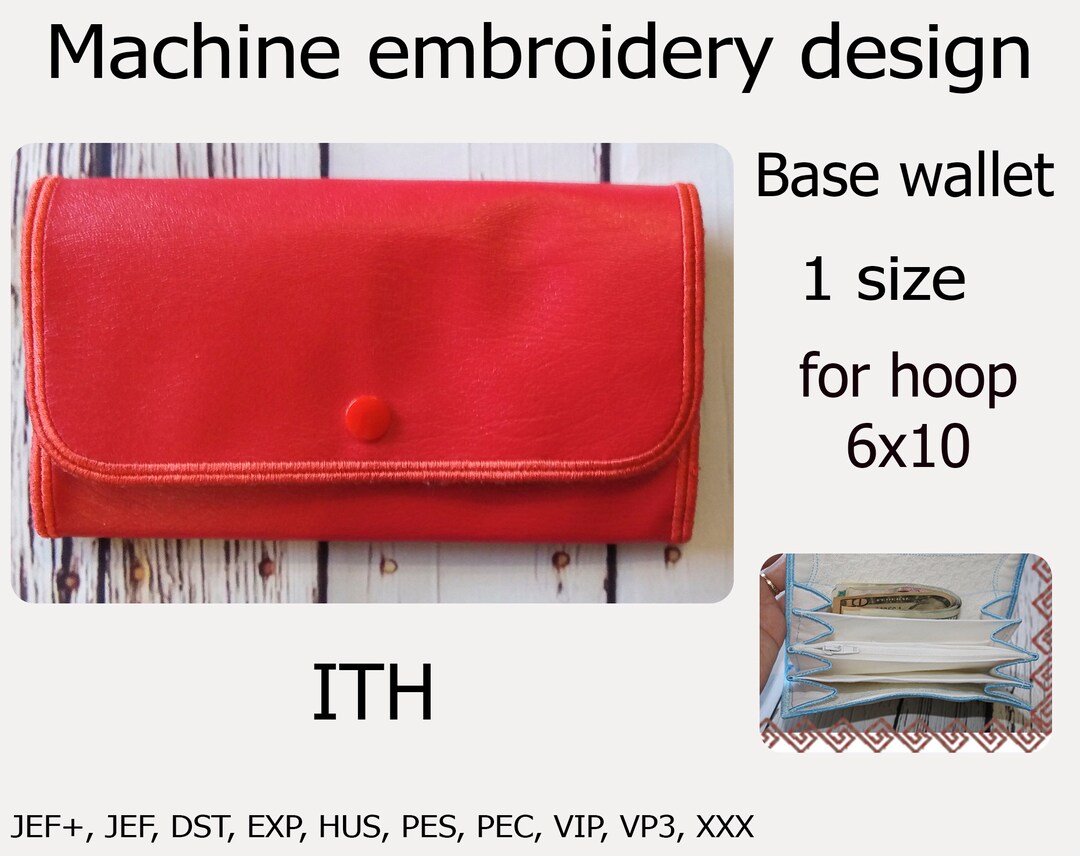 In the Hoop Base Wallet Machine Embroidery Design ITH Purse, Phone Case ...