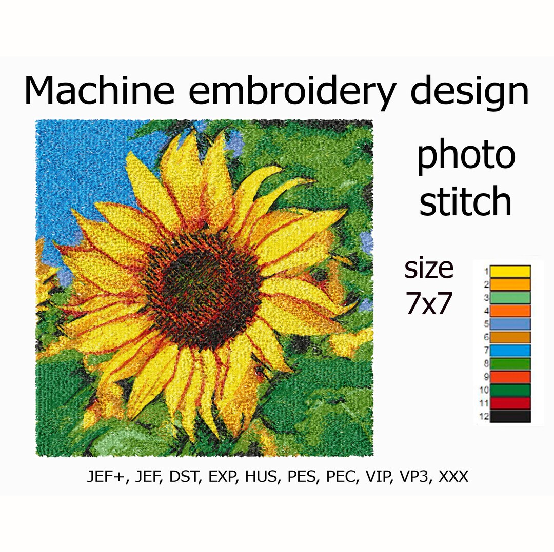 Machine Embroidery Designs Sunflower Photostitch Embroidery Designs ...