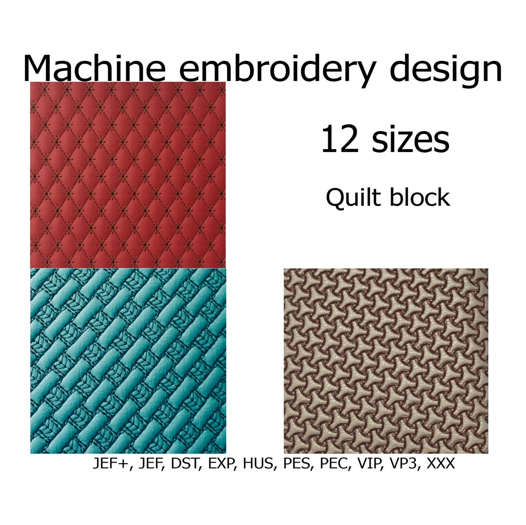 Set Quilt Blocks Embroidery Design Trapunto Machine Embroidery Files 12 ...