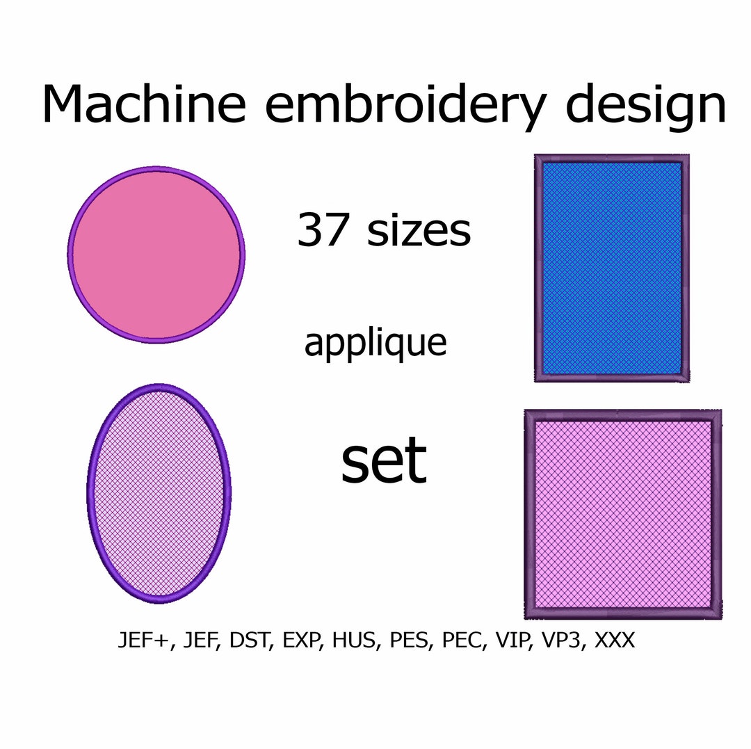 Applique Embroidery Designs Circle Oval Square Rectangle Embroidery ...