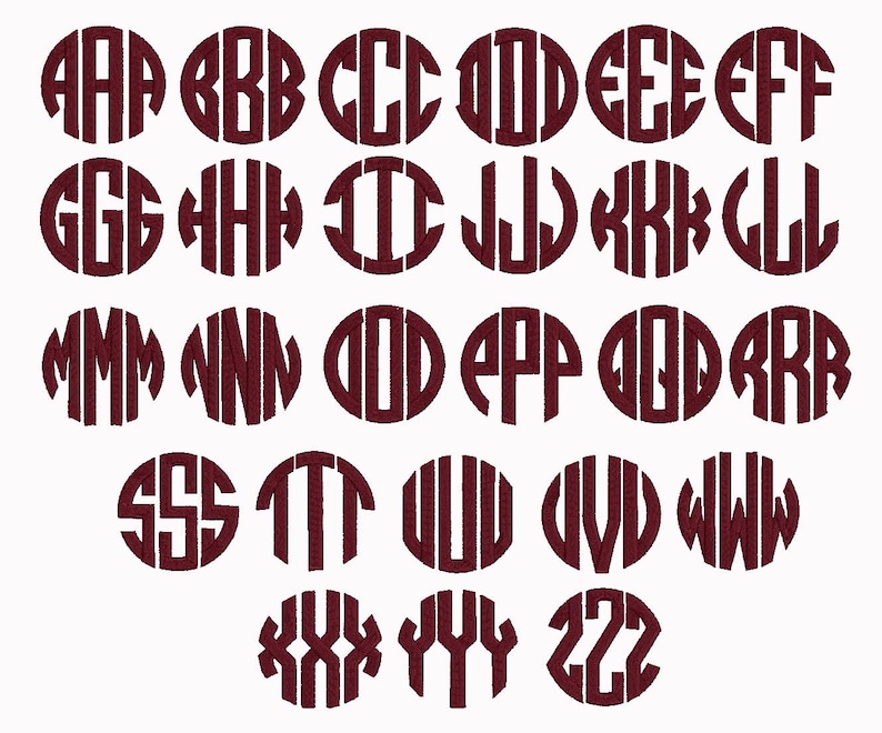 Machine Embroidery Design Circle Monogram 4x4 5x7 6x10 7x12 8x12 - Etsy