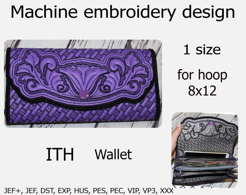 Wallet in the Hoop Embroidery Design ITH Purse, Phone Case, Clutch ...