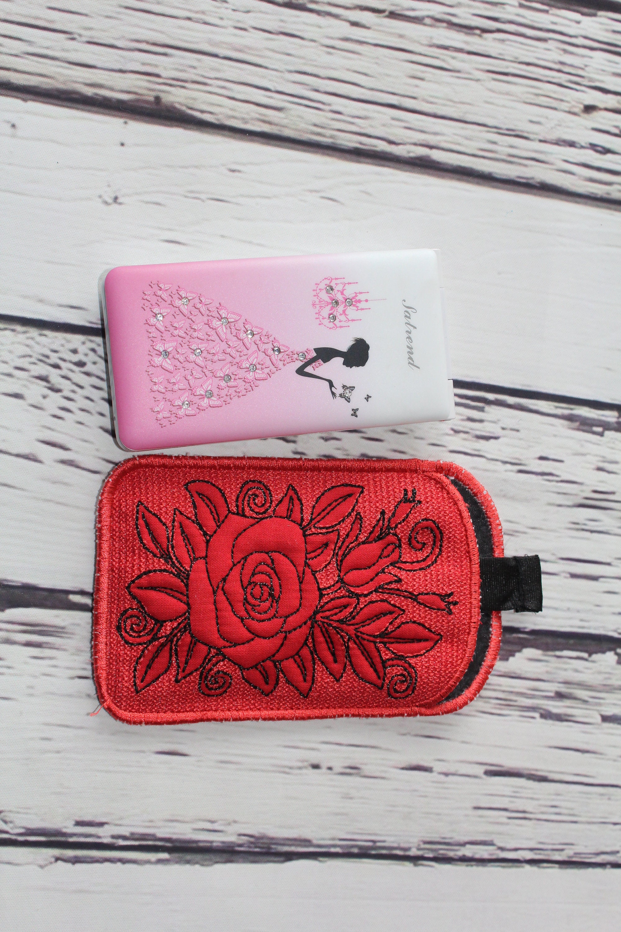 Phone Case in the Hoop Embroidery Design Eyeglass Case Rose Embroidery ...